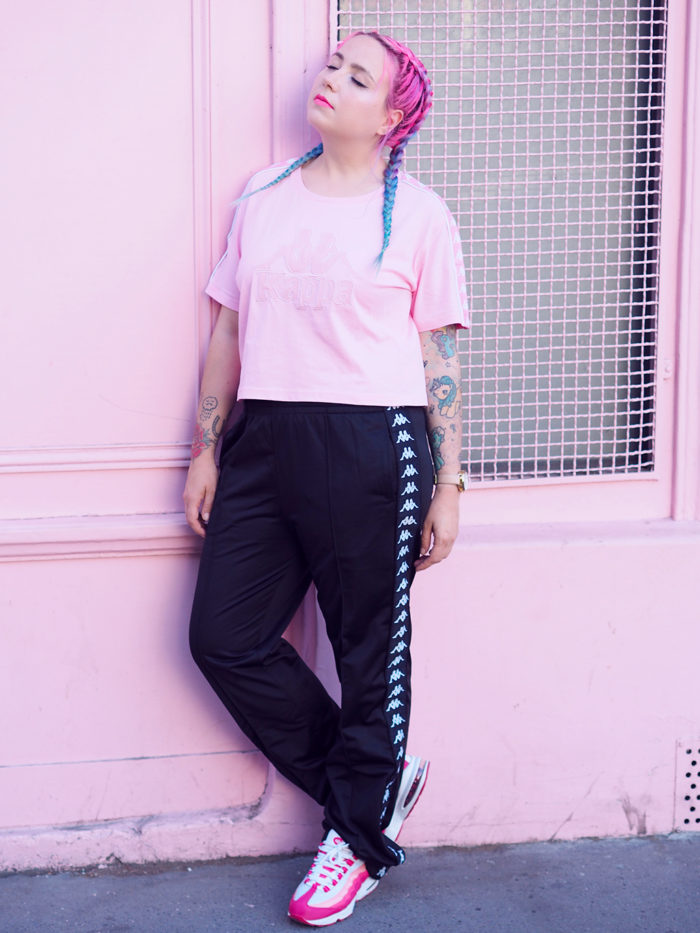Mode : Total look Kappa en noir et rose - Lazy Kat